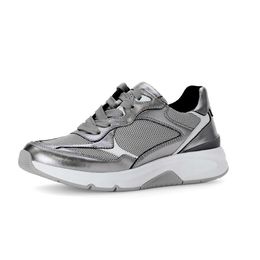 Gabor Damen Sneaker "Sneaker low Materialmix Leder/Lederimitat", Gr. 36silber, Schuhe