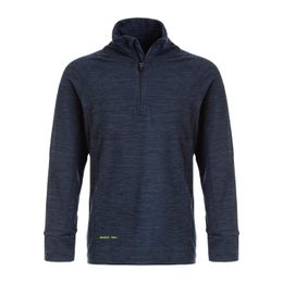 ZIGZAG Jungen Langarmshirt "Lopez", blau, Gr. 92, unifarben, 88% Polyester, 12% Elasthan, Shirts, mit kuscheligem Komfort