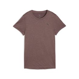 Puma Damen Trainingsshirt "W TAD ESSENTIAL HEATHER TEE"raisin heather, Gr. M, Jersey, Obermaterial: 100% Polyester, Shirts, gerade Passform mit