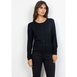 soyaconcept Damen Strickjacke "SC-DOLLIE 446", schwarz, Gr. S, leicht gl&auml;nzend, Feinstrick, Obermaterial: 75% Viskose, 25% Polyamid, Strickjacken,