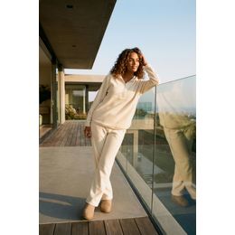 Vivance Damen Hoodie, Gr. 32, beige, Obermaterial: 100% Polyester, unifarben, Sweatshirts, mit Rei&szlig;verschluss