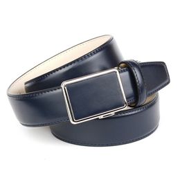 Anthoni Crown Herren Lederg&uuml;rtel, blau, Gr. 110, unifarben, Leder, G&uuml;rtel, f&uuml;r Anz&uuml;ge in Dunkelblau