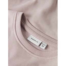 name it M&auml;dchen Sweatshirt "NMNSELI LS SWE BRU NOOS", lila, Gr. 92, unifarben, angeraute Sweatware, Obermaterial: 60% Baumwolle, 40% Polyester,