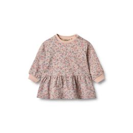 Wheat M&auml;dchen Shirtkleid "Wheat Sweat Dress L/S Zenia"rose dust flowers, Gr. 68, 95% Baumwolle (Bio), 5% Elasthan, Kleider