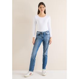 Cecil Damen Comfort-fit-Jeanslight blau washed, Gr. 38, unifarben, Jeans, 77% Baumwolle, 20% Polyester, 3% Elasthan, Jeans, Middle Waist