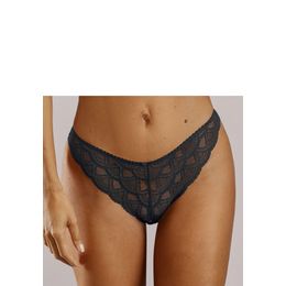 Vivance Damen String "Mirabella", Gr. 44, schwarz, Microtouch, Obermaterial: 87% Polyamid, 13% Elasthan, Unterhosen, rundherum aus Spitze