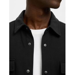 Selected Herren Sweatjacke "SLHJACKIE SWEAT JACKET NOOS"schwarz, Gr. XL, unifarben, angeraute Sweatware, Obermaterial: 60% Baumwolle, 40% Polyester,