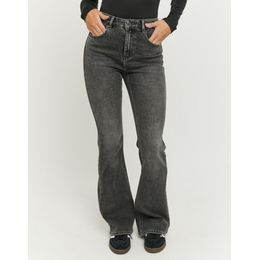 Tally Weijl Damen Bootcut-Jeans "SPADEFLAME"schwarz used wash, Gr. 42, Abriebeffekte, Denim/Jeans, Obermaterial: 98% Baumwolle, 2% Elasthan, Jeans,