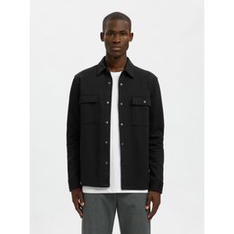 Selected Herren Sweatjacke "SLHJACKIE SWEAT JACKET NOOS"schwarz, Gr. S, unifarben, angeraute Sweatware, Obermaterial: 60% Baumwolle, 40% Polyester,