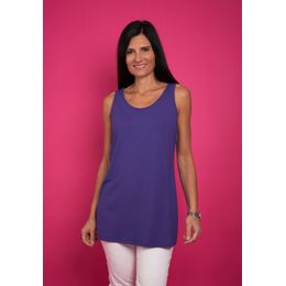 Seidel Moden Damen Longtop, lila, Gr. 50, unifarben, Jersey, Obermaterial: 95% Viskose, 5% Elasthan, Tops, Sommertop mit Viskose und Stretch - MADE