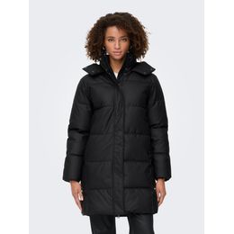 Only Damen Steppmantel "ONLAGNES COATED PUFFER COAT OTW", schwarz, Gr. XL, unifarben, Steppware, Obermaterial: 100% Polyester, M&auml;ntel