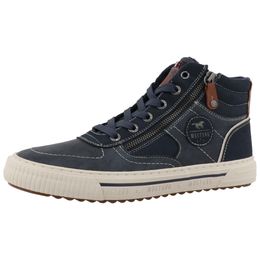 Mustang Shoes Herren Sneaker "Masha", Gr. 40navy, Lederimitat, Basic, Schuhe, High Top Sneaker, Schn&uuml;rboots mit Rei&szlig;verschluss