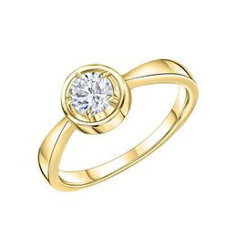 Firetti Damen Fingerring "Schmuck Geschenk Silber 925 Silberring Solit&auml;r", 19, Silber 925 (Sterlingsilber), 2mm, gold, Silber 925 (Sterlingsilber),