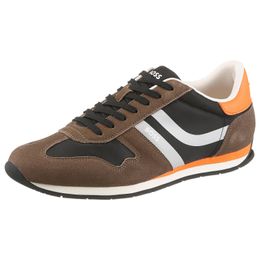 BOSS Orange Herren Sneaker "Levon_Runn_", Gr. 41braun, Textil, Schuhe, Freizeitschuh, Halbschuh, Schn&uuml;rschuh mit Kontrastbes&auml;tzen
