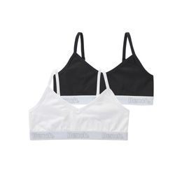Bench. M&auml;dchen Bustier, Gr. 170wei&szlig;, schwarz, Jersey, Obermaterial: 92% Baumwolle, 8% Elasthan, unifarben, Basic, BHs, mit weichem Logo-B&uuml;ndchen