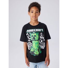 name it Jungen T-Shirt "NKMDI MINECRAFT SS NREG TOP BOX NOOS BFU"schwarz, Gr. 116, bedruckt, unifarben, Jersey, Obermaterial: 100% Baumwolle, Shirts