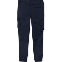 name it M&auml;dchen Cargohose "NKMRYAN &ndash; f&uuml;r Jungen mit verstellbarem Bund und Stretchkomfort", blau, Gr. 158, unifarben, Twill, Obermaterial: 98%