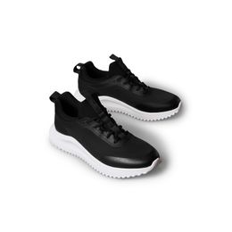 Herren Slip-On Sneaker "EVA RUNNER LACEUP SOCK MAT MIX", Calvin Klein Jeans, Gr. 46, schwarz-wei&szlig;, Lederimitat, Textil, unifarben, Schuhe, Halbschuh,