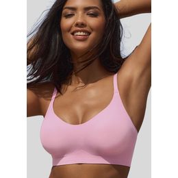 Damen Bralette-BH, NUANCE BY LASCANA, Gr. M, rosa, Microtouch, Obermaterial: 82% Polyamid, 18% Elasthan, Basic, BHs, SEAMLESS ohne B&uuml;gel, mit