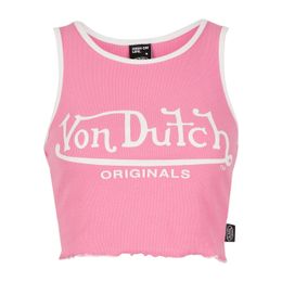 Muskelshirt Von Dutch "Von Dutch ASHLEY TOPS", Damen, Gr. XL, pink, 96% Baumwolle, 4% Elasthan, bedruckt, slim fit, Rundhals, Shirts