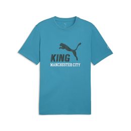 Puma Herren T-Shirt "Manchester City KING Logo T-Shirt Herren", blau, Gr. L, Obermaterial: 100% Baumwolle. Rippe: 29% Polyester, 71% Baumwolle, Shirts