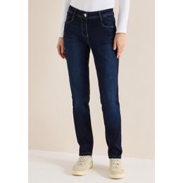 Comfort-fit-Jeans Cecil, Damen, Gr. 27, L&auml;nge 34, dunkelblau wash, Jeans, 78% Baumwolle, 20% Polyester, 2% Elasthan, unifarben, lang, Jeans, Middle Waist