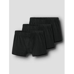 Trunk name it "NKMTIGHTS 3P NOOS", Jungen, Gr. 104, 3 Stk., schwarz, Jersey, Obermaterial: 95% Baumwolle, 5% Elasthan, unifarben, eng, Unterhosen, normal, Jersey, abgestepptes B&uuml;ndchen