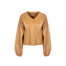Freaky Nation Damen Lederjacke "Loving-FN", beige, Gr. S, Oberstoff: 100% Leder. Futter: 100% Baumwolle, Jacken