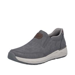 Rieker Herren Slip-On Sneaker, Gr. 44grau, braun, Lederimitat, unifarben mit Farbeinsatz, Schuhe, Slipper, Schlupfschuh, Freizeitsneaker, Halbschuh