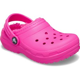Clog Crocs "Classic Lined Clog", Kinder, Gr. 22, pink crush, Croslite&trade;, Basic, Schuhe Clog, Kindergartenschuh, Hausschuh mit kuscheligem Futter