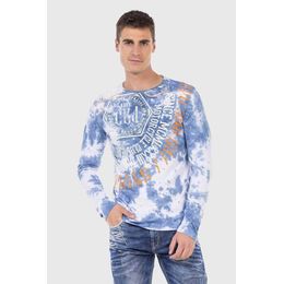Cipo & Baxx CIPO & BAXX Damen T-Shirt "Sweatshirts", blau, Gr. XL, bedruckt, 95% Baumwolle, 5% Elasthan, Shirts, mit angesagtem Print