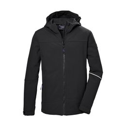 Killtec Jungen Softshelljacke "KOS 143 BYS SFTSHLL JCKT", schwarz, Gr. 140, Oberseite: 92% Polyester, 8% Elasthan;R&uuml;ckseite: 100% Polyester;Futter: