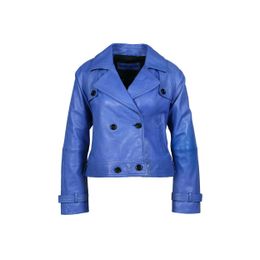 Freaky Nation Damen Lederjacke "Out of the line-FN"blau, Gr. M, Oberstoff: 100% Leder; Futter: 100% Baumwolle, Jacken