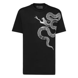 Philipp Plein T-Shirt 'Snake' Herren Gr&ouml;&szlig;e 4XL schwarz / wei&szlig;meliert