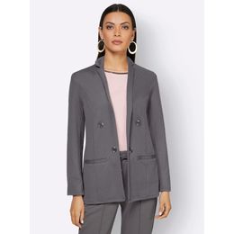 CR&Eacute;ATION L CREATION L Damen Jackenblazer "Blazer", grau, Gr. 36, 97% Polyester, 3% Elasthan, Blazer