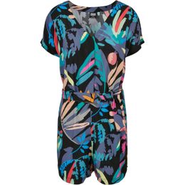 Urban Classics Damen Jumpsuit "Urban Classics Damen Ladies Short Viscose Belt Jumpsuit"schwarzfruity, Gr. XS, 100% Viskose, Overalls
