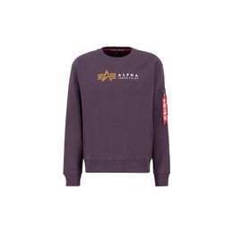 Herren Sweater "Alpha Label Sweatshirt", lila, Gr. L, Alpha Industries, Obermaterial: 80% Baumwolle, 20% Polyester, Sweatshirts