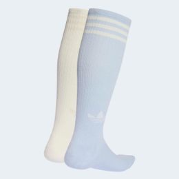 Herren Sportsocken "3S KNEE S 2P", adidas originals, Gr. Lsanftes wei&szlig;, crystal sky, Obermaterial: 56% Baumwolle, 40% Polyester, 3% Elasthan, 1%