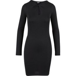 Urban Classics Damen Shirtkleid "Urban Classics Ladies Glitter Longsleeve Dress"schwarz, Gr. XL, unifarben, 100% Kunststoff, Kleider