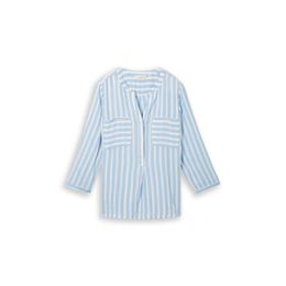 Tom Tailor Damen Bluse mit Streifenmuster, blau, Gestreift, Gr. 36
