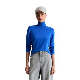 Marc O'Polo Damen Langarmshirt "aus elastischem Single Jersey"pale cobalt, Basic, Gr. L, MARC O'POLO DENIM, unifarben, Obermaterial: 95% Baumwolle, 5% Elasthan,