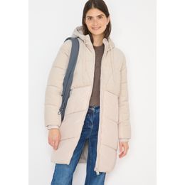 Cecil Damen Steppmantel, beige, Gr. XL, Strukturmuster, unifarben, Steppware, Obermaterial: 100% Polyester. Futter: 100% Polyester, M&auml;ntel, mit Kapuze