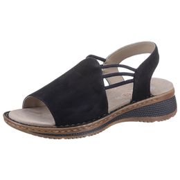Ara Damen Riemchensandale "HAWAII", Gr. 40, blau, Veloursleder, Schuhe, Sommerschuh, Sandalette, Keilabsatz, mit Stretch-B&auml;nder, G-Weite
