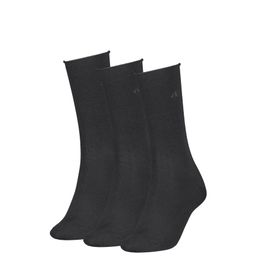 Calvin Klein Damen Socken "CK WOMEN SOCK ROLLTOP", Gr. 35schwarz, Baumwollmischung, Socken, mit kleinem Rollbund, Cotton-Mix