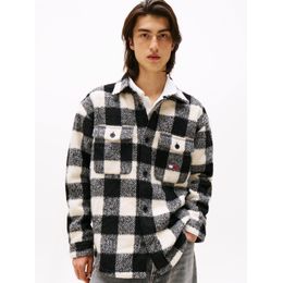 Tommy Jeans Herren Hemdjacke "TJM CHECK OVERSHIRT"schwarz, buffalo check, Gr. XL, Flanell, Obermaterial: 100% Polyester, Jacken, Flanell, oversized,