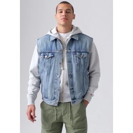 Levi's LEVI'S Herren Jeansweste "RELAXED TRUCKER VEST MED INDIGO - WORN IN", blau, Gr. XL, Web, Obermaterial: 100% Baumwolle, Westen