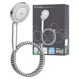 EISL&reg; Brausegarnitur EISL "STORM", grau (chrom), H:24cm, ABS-Kunststoff, Brausegarnituren, wassersparend, Antikalk, 7-fach verstellbar, Wasserstoppfunktion