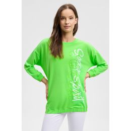 SOCCX Damen Sweaterneon leaf, Gr. XL, Glitzermuster, bedruckt, Sweatware, Material: 70% Polyester, 25% Baumwolle, 5% Elasthan, Sweatshirts, mit
