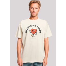 F4NT4STIC Herren T-Shirt "In Love We Trust Valentinstag Streetwear", beige, Gr. XXL, Obermaterial: 100% Baumwolle, Shirts, Premium Y2K Streetwear