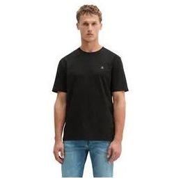 Marc O'Polo T-Shirt MARC O'POLO, Herren, Gr. XL (54), schwarz, Jersey, Obermaterial: 100% Baumwolle, Basic, Rundhals, Shirts T-Shirt, Logo-T-Shirt aus Bio-Baumwolle